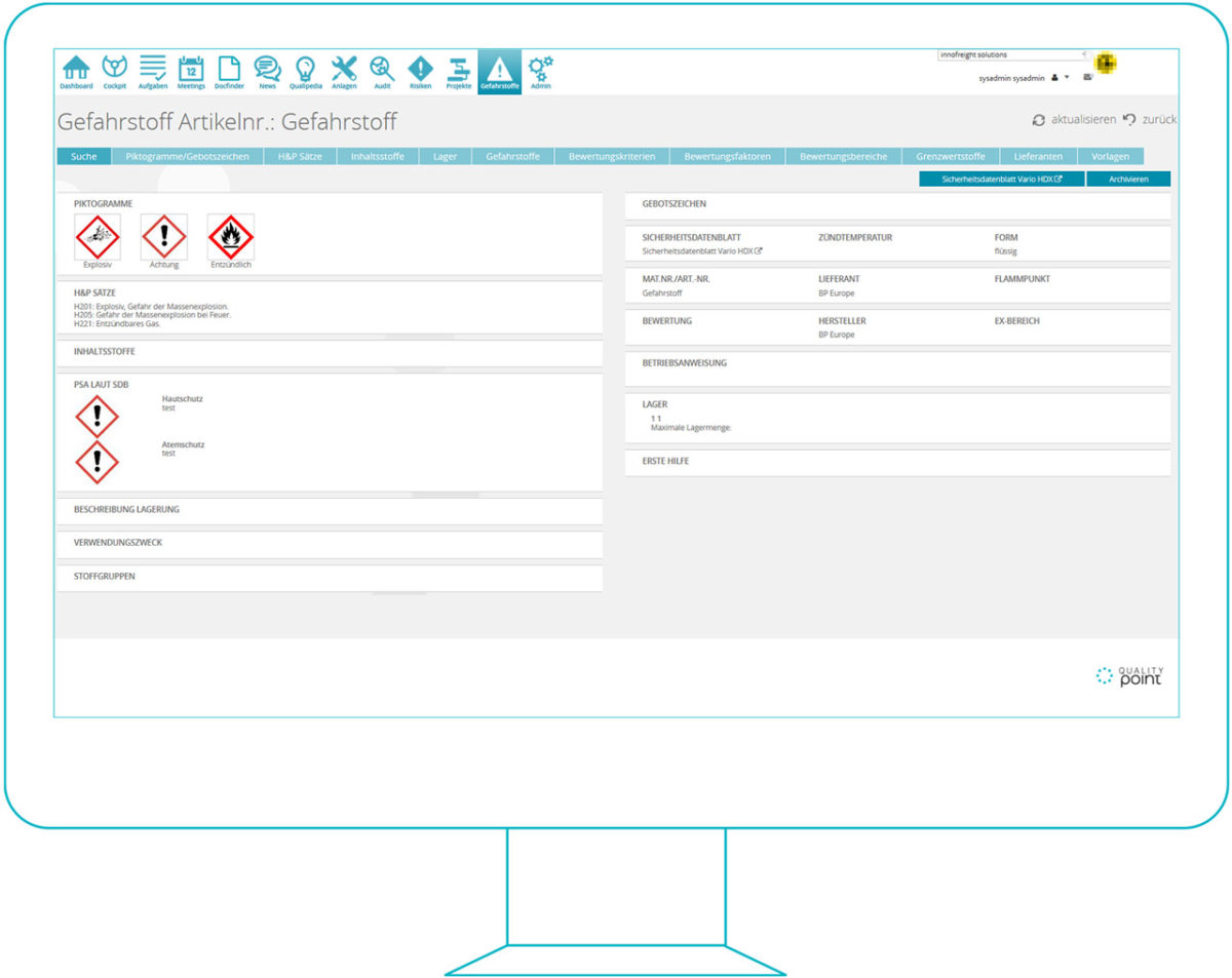 Gefahrstoffe - Die Software für Qualitätsmanagement